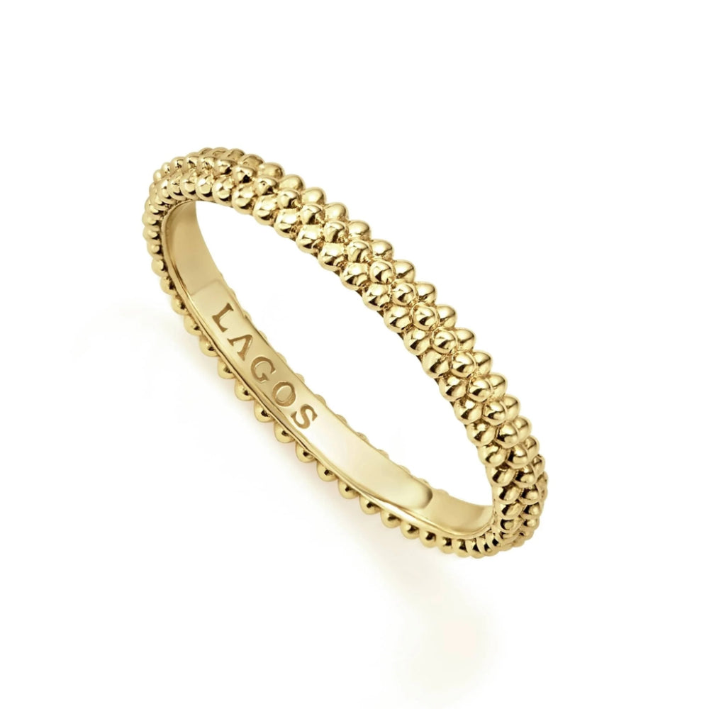 Lagos Caviar 18k Gold Stacking Ring – Smyth Jewelers