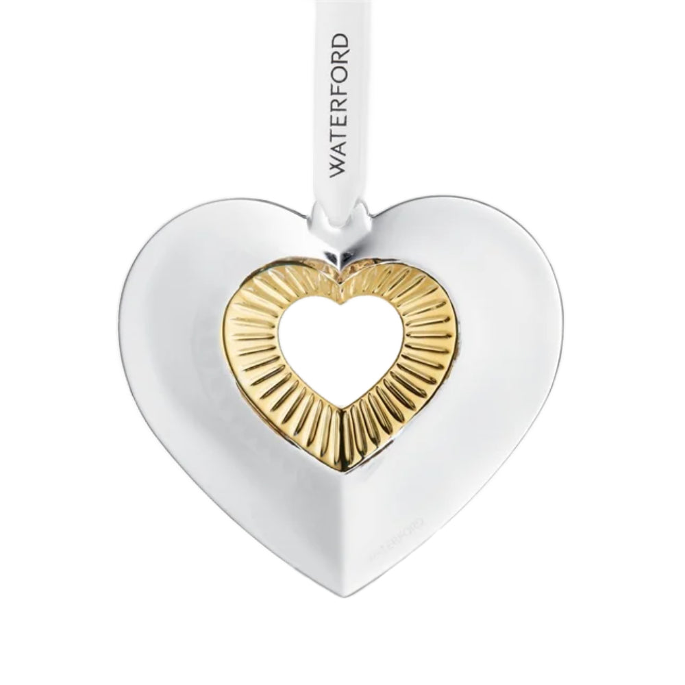 Waterford Heart With Gold Ornament – Smyth Jewelers