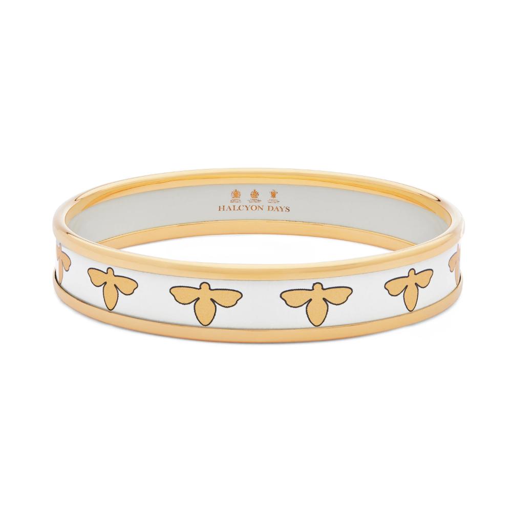 Halcyon Days 1cm Bee Cream & Gold Enamel Bangle – Smyth Jewelers