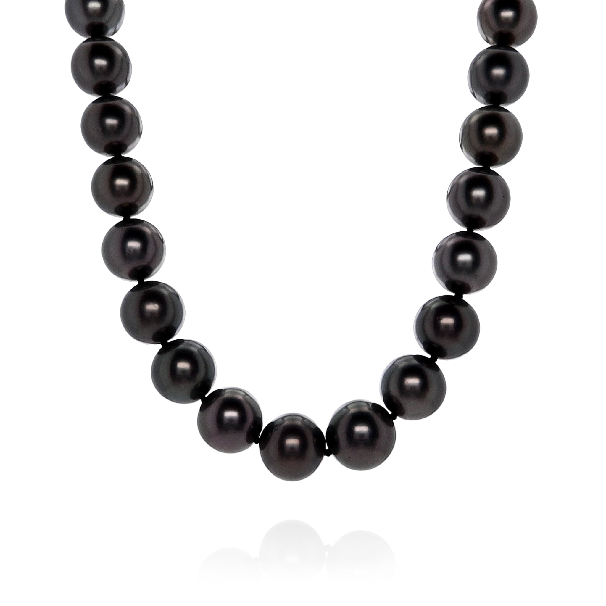 Estate Mikimoto 18k White Gold Graduated Black South Sea Pearl Necklac – Smyth Jewelers