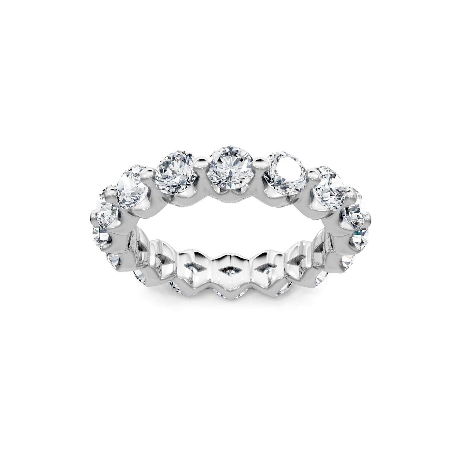Smyth Signature Round Diamond Single Shared Prong Eternity Band – Smyth ...