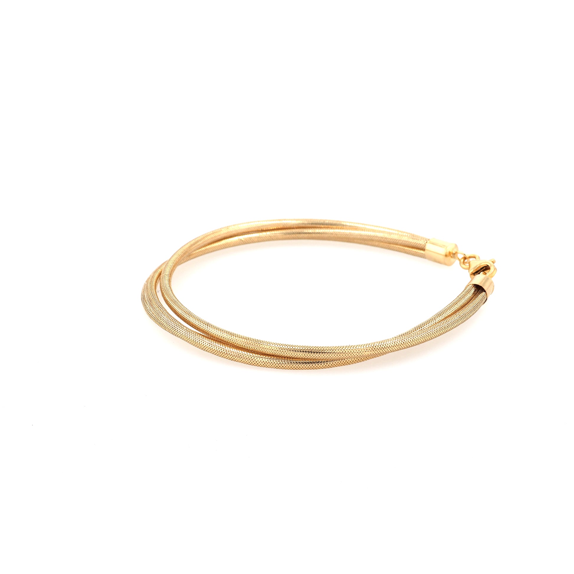 Estate 14 Karat Yellow Gold Triple Snake Chain Design Bracelet With Lo ...