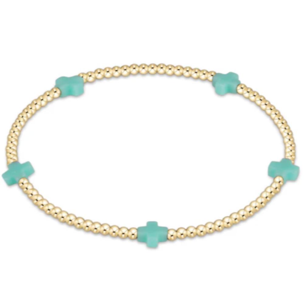 enewton 5.5" egirl Signature Cross Small Gold Pattern 2mm Bead Bracele ...