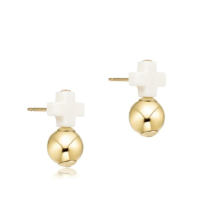 enewton Signature Cross Off-White Stud - Gold – Smyth Jewelers