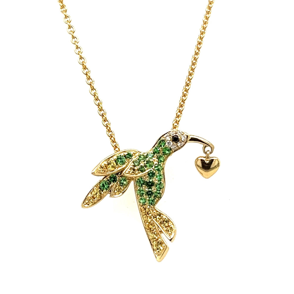 Lisa Nik 18k Gemstone Hummingbird Pendant Necklace – Smyth Jewelers