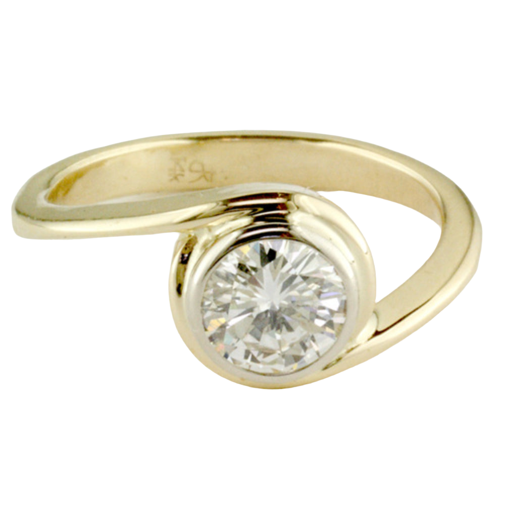 14k Gold Diamond Solitaire Circle Ring – Smyth Jewelers