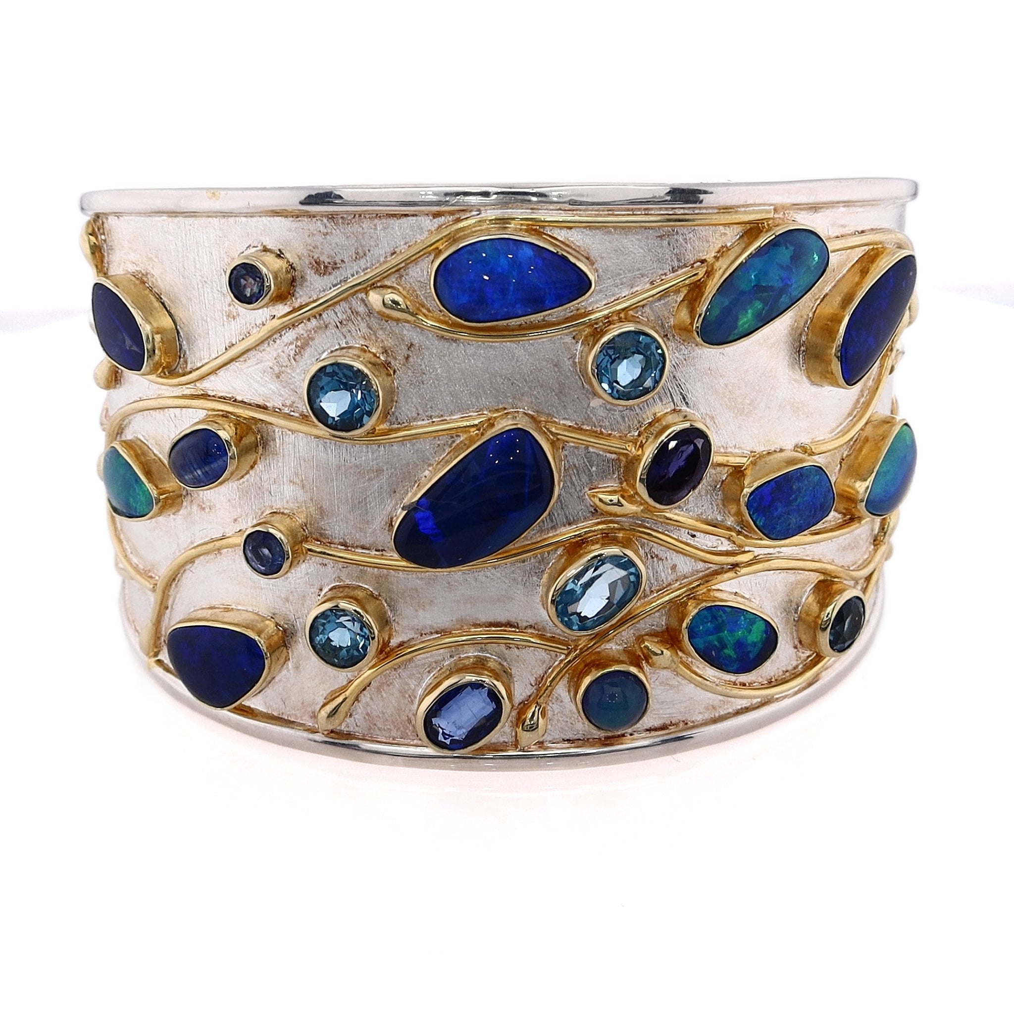 Michou Two-Tone Multiple Gemstones Vermeil Cuff Bracelet – Smyth Jewelers