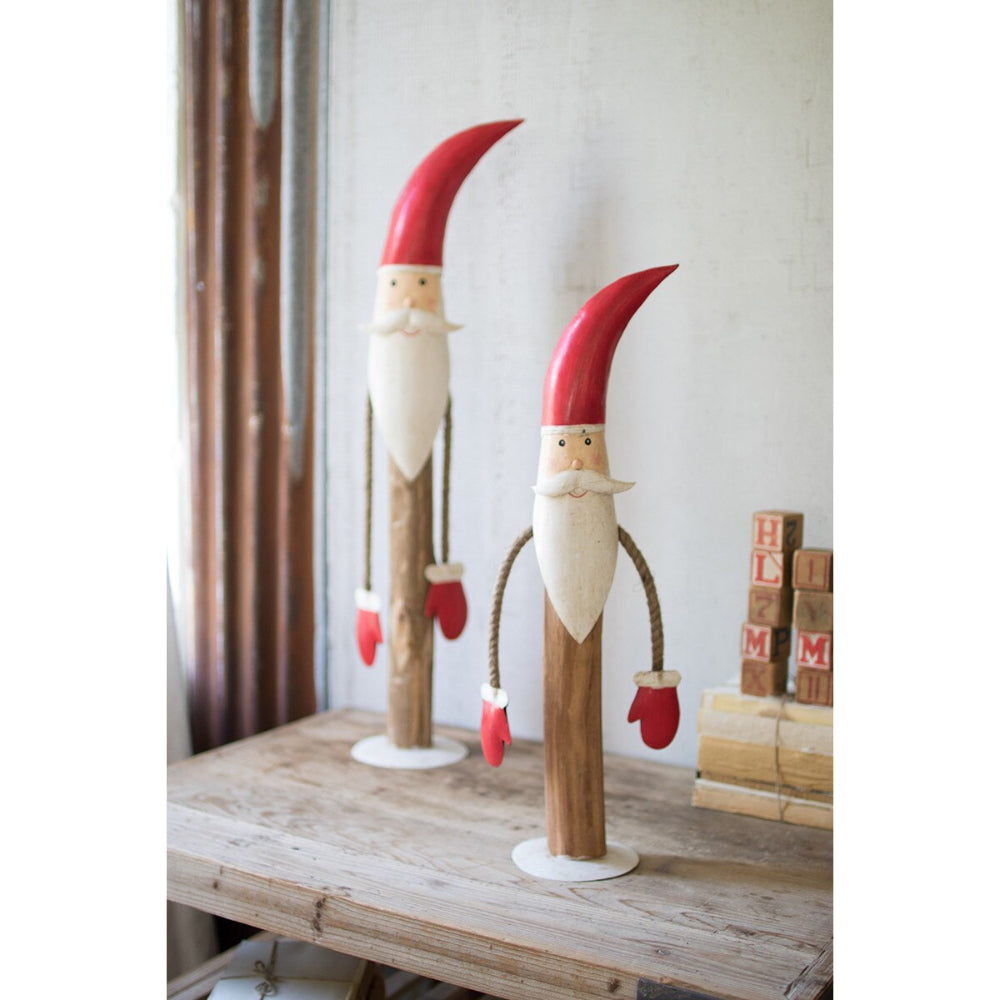 Kalalou Painted Metal and Wood Tabletop Santa (In store pick up only ...