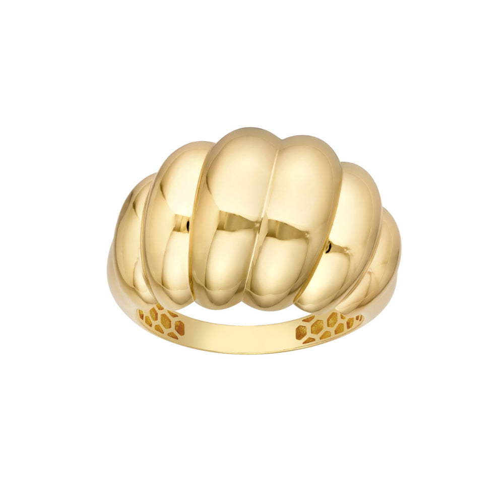 14k Gold Twisted Polished Dome Ring – Smyth Jewelers