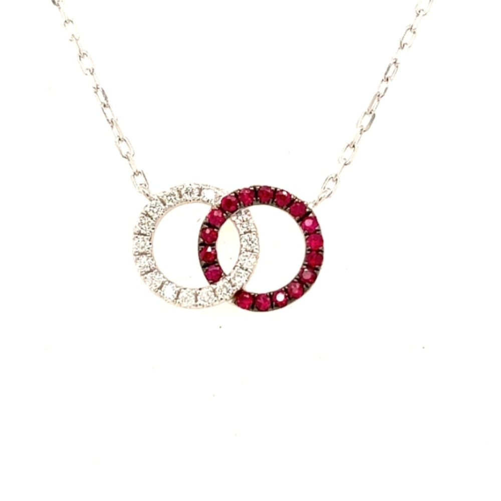 18k Ruby & Diamond Interlocking Circles Pendant – Smyth Jewelers