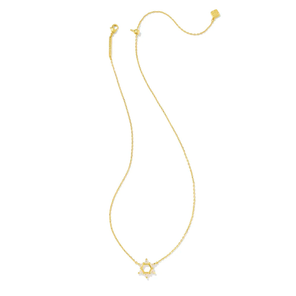 Kendra Scott Star of David White Crystal Short Pendant Necklace – Smyth ...