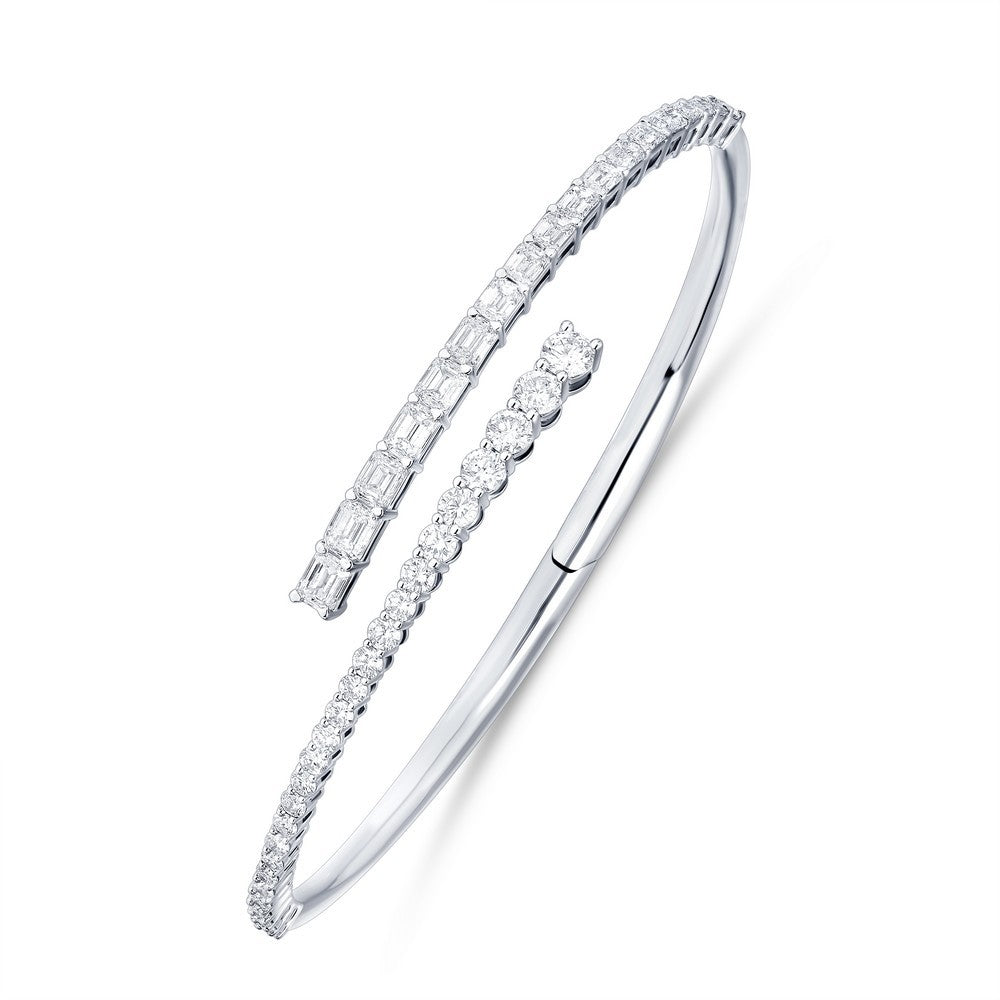 14k Gold Diamond Bypass Bangle Bracelet – Smyth Jewelers