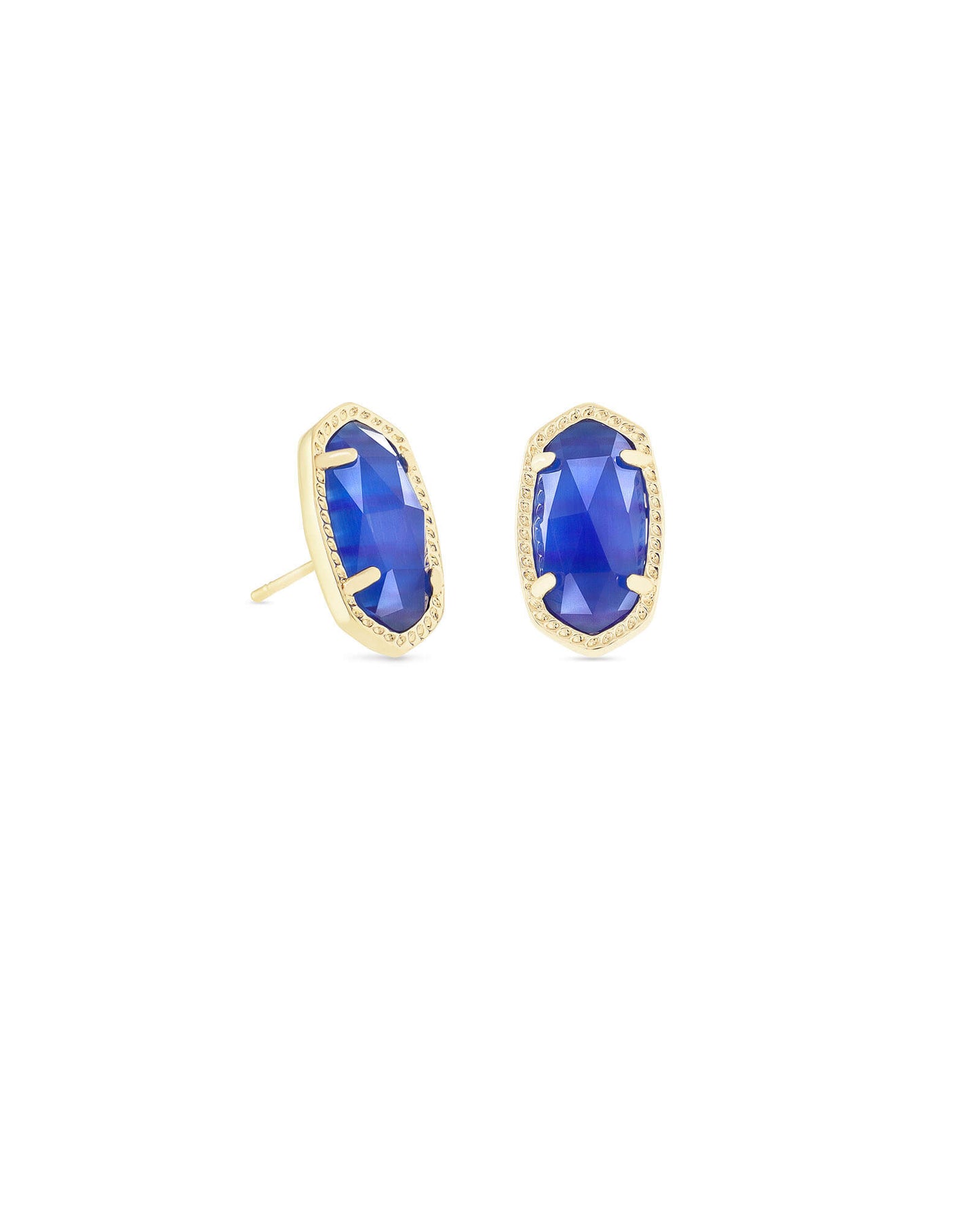 Kendra Scott Gold Ellie Stud Earrings in Cobalt Cats Eye – Smyth Jewelers