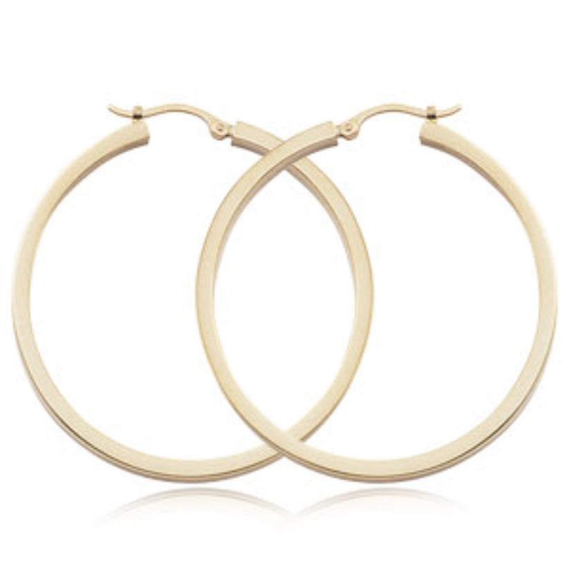14k Gold Square Tube Hoops – Smyth Jewelers