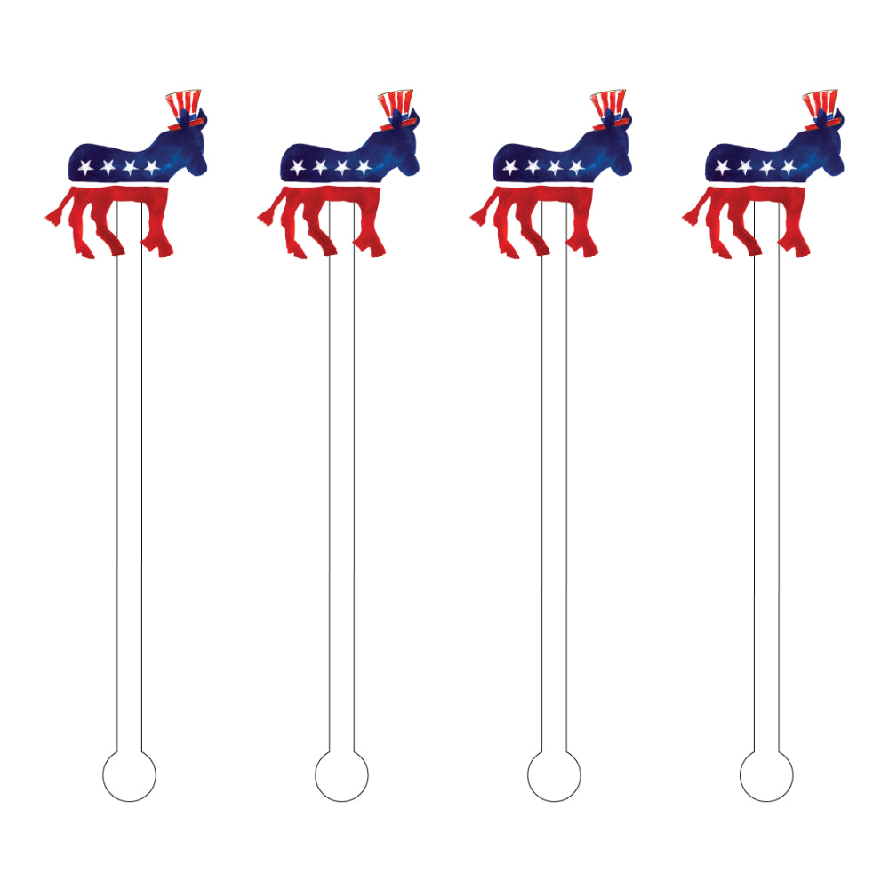 Democrat Logo Acrylic Stir Sticks- Set of 4 – Smyth Jewelers