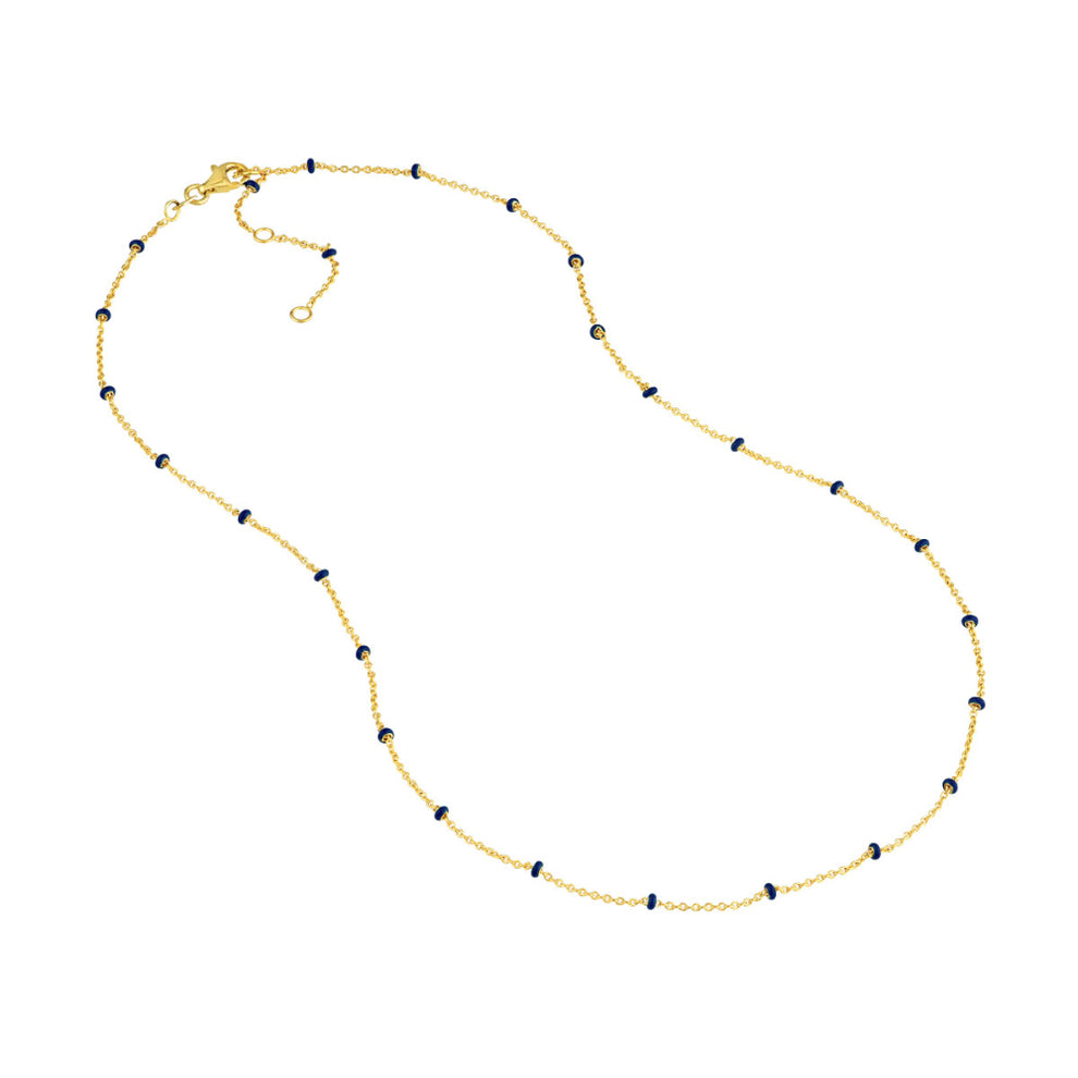 14k Gold Chain with Blue Enamel Stations – Smyth Jewelers