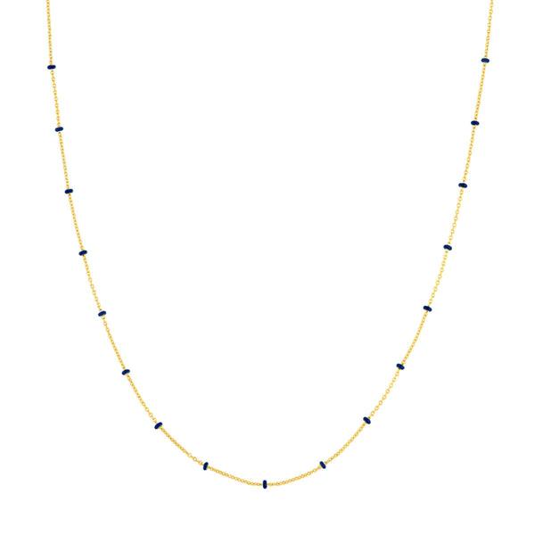 14k Gold Chain with Blue Enamel Stations – Smyth Jewelers
