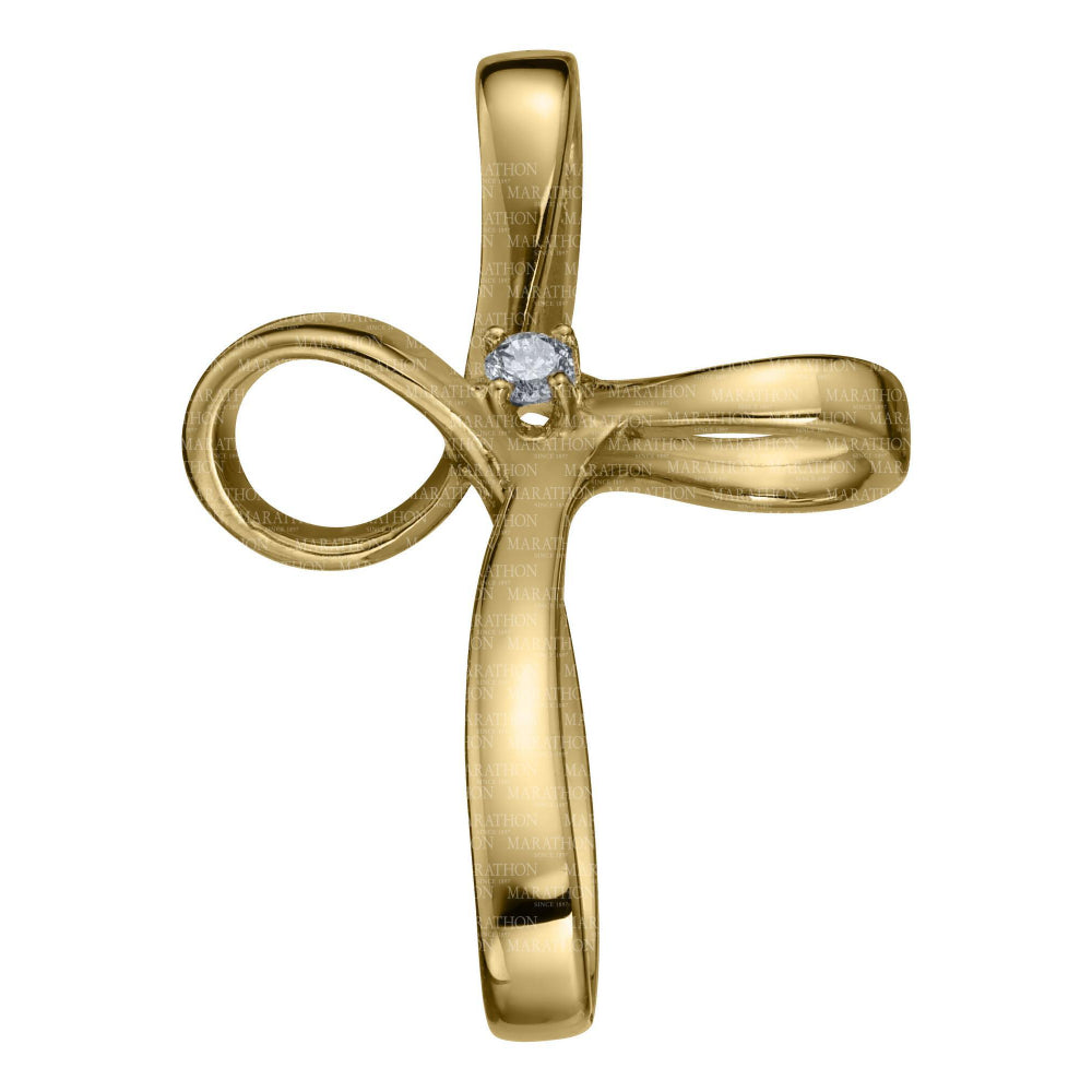 14k Yellow Gold Ribbon Cross Pendant – Smyth Jewelers